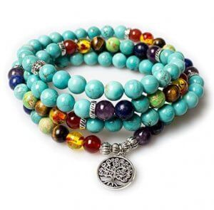 Buddhist prayer with mala beads - Click for details